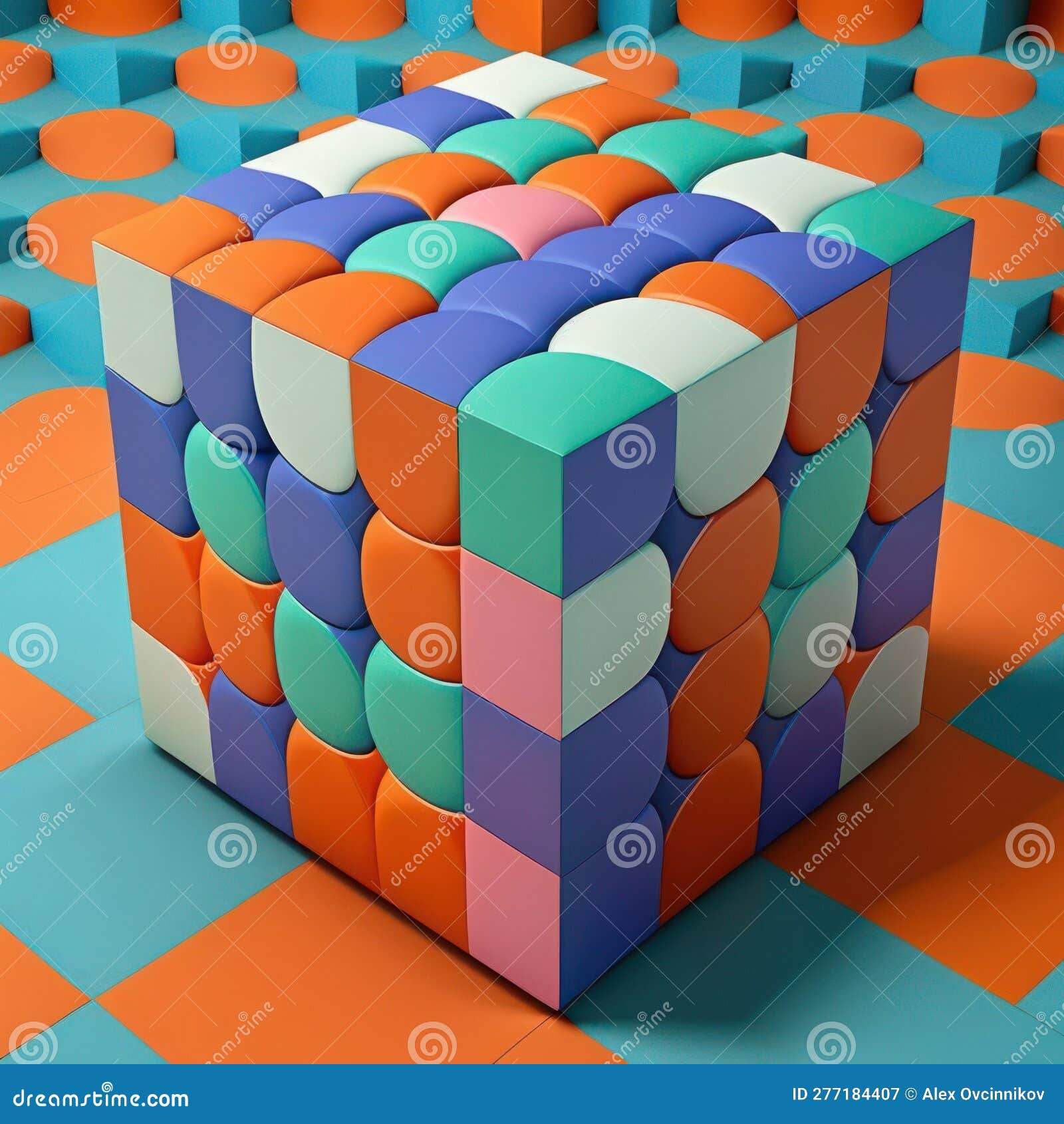 Colorful Block Pattern Tile for Creative Designs. Stock Illustration ...