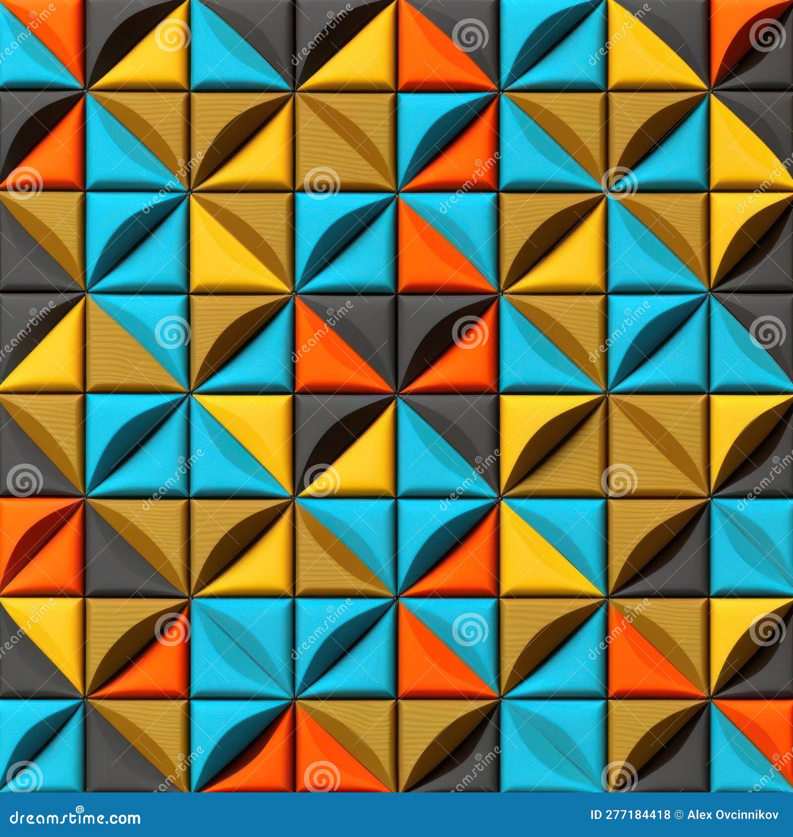 Colorful Block Pattern Tile for Creative Designs. Stock Illustration ...