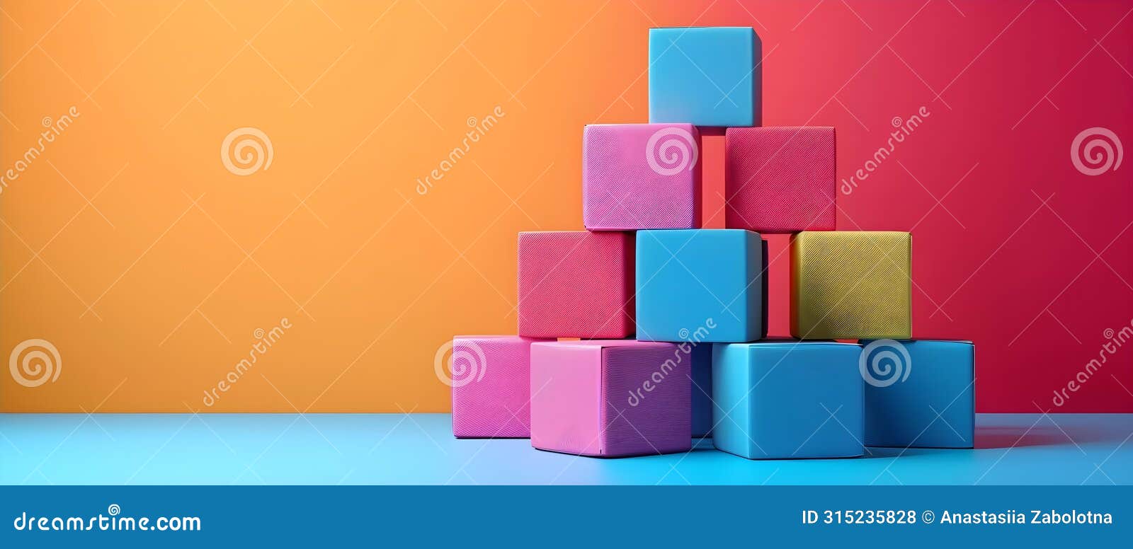 Colorful Block Pyramid for Simplified Goal Visualization. Concept Goal ...