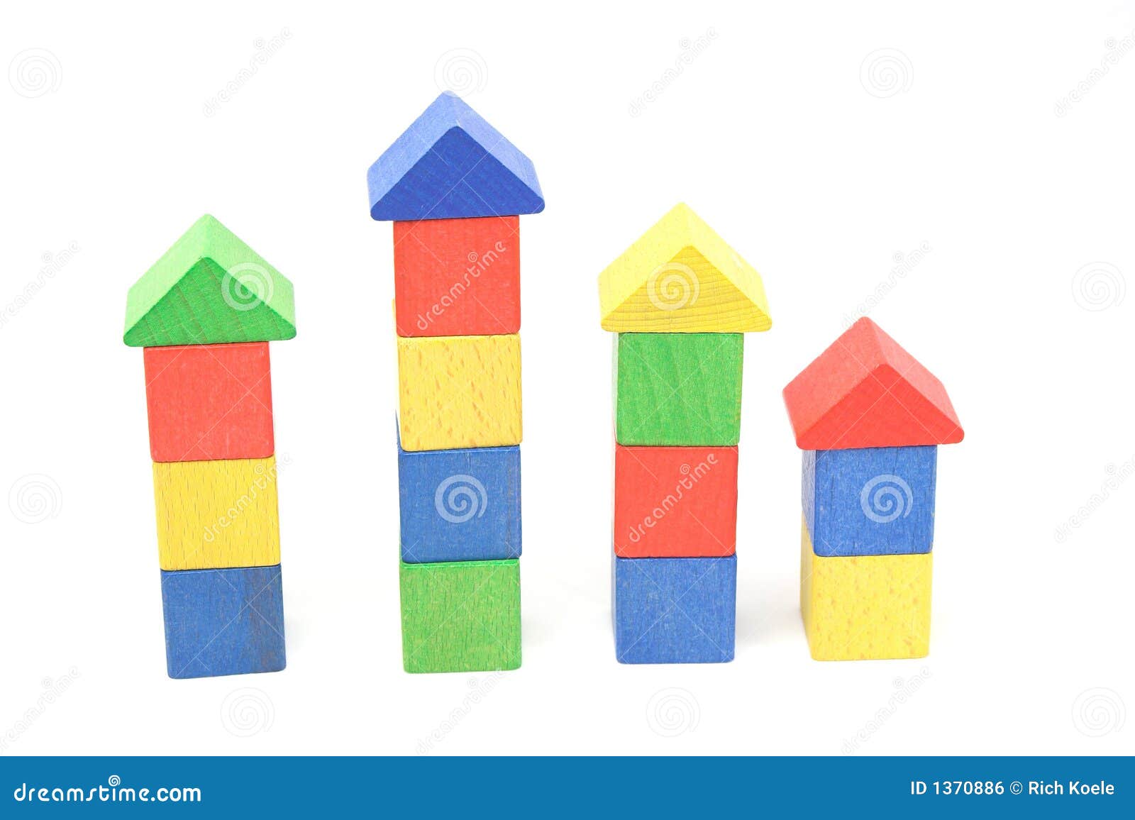 Colorful Block Stacks in a Row. Stock Photo - Image of stack, stacked ...