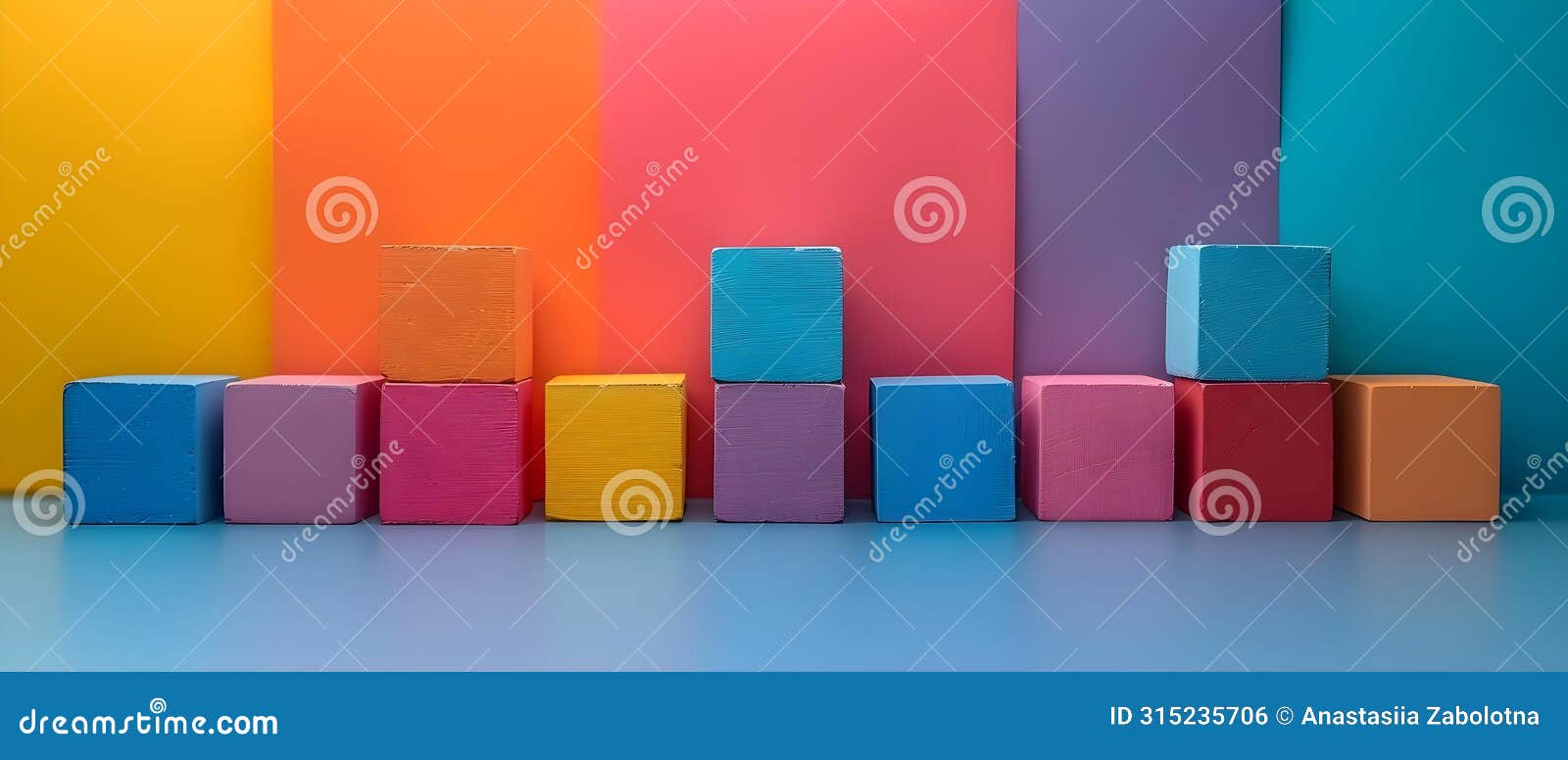 Concept Goal Setting, Progress Tracking, Colorful Blocks For Goal ...