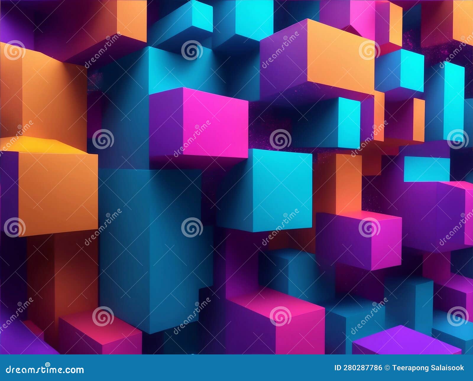 Colorful Blocks Gradient, Generative AI Illustration Stock Illustration ...