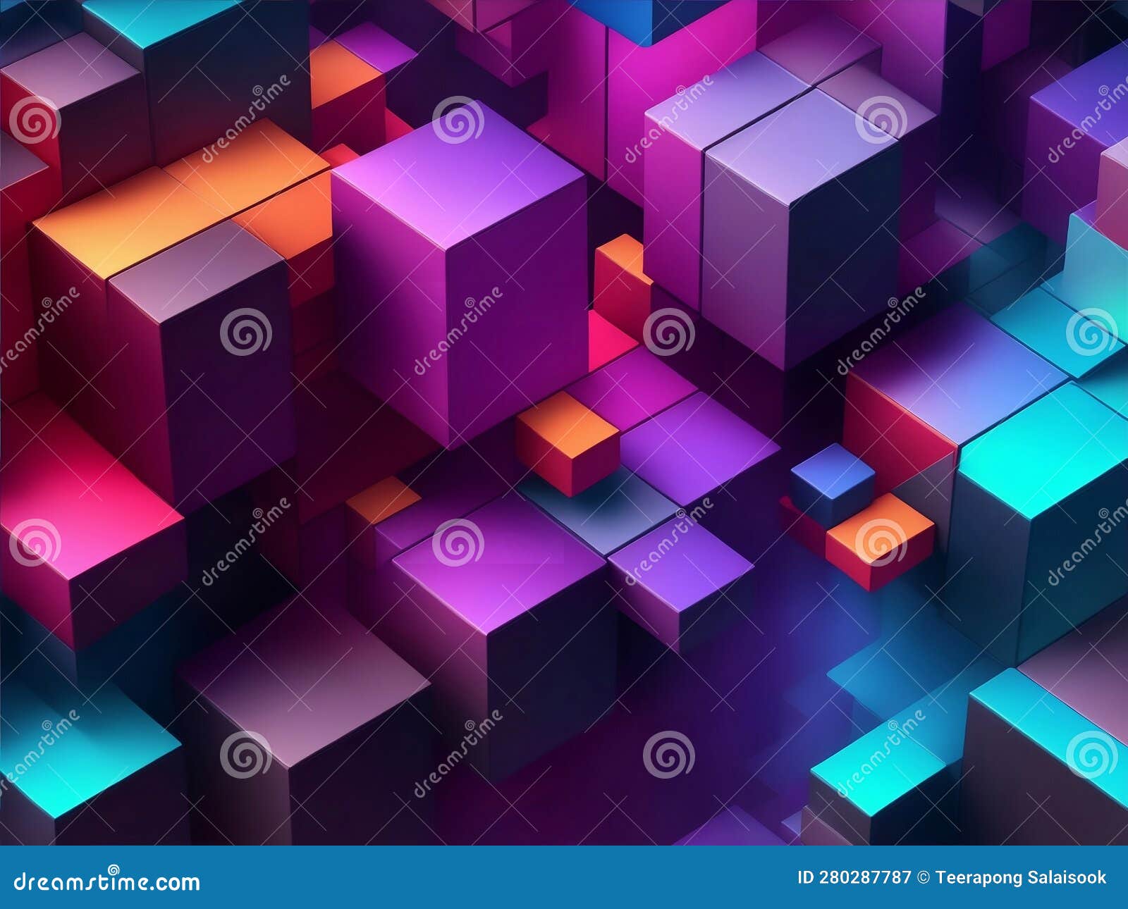 Colorful Blocks Gradient, Generative AI Illustration Stock Illustration ...