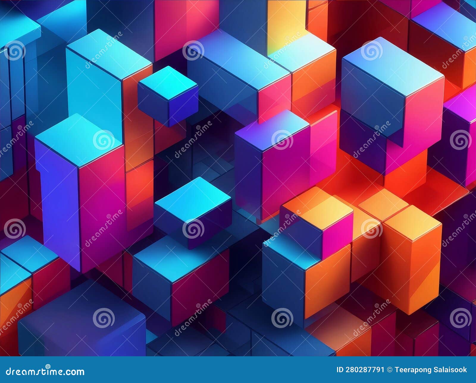 Colorful Blocks Gradient, Generative AI Illustration Stock Illustration ...