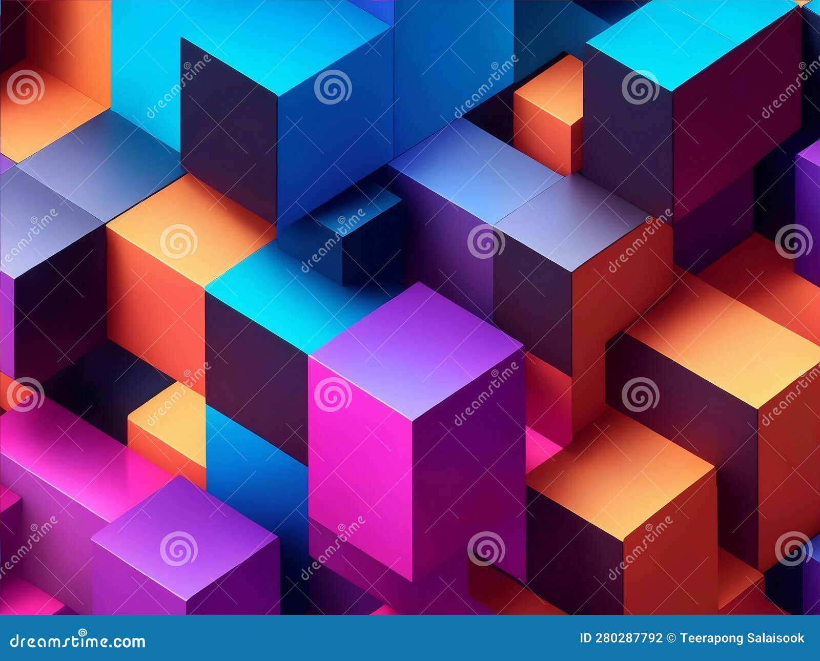Colorful Blocks Gradient, Generative AI Illustration Stock Illustration ...