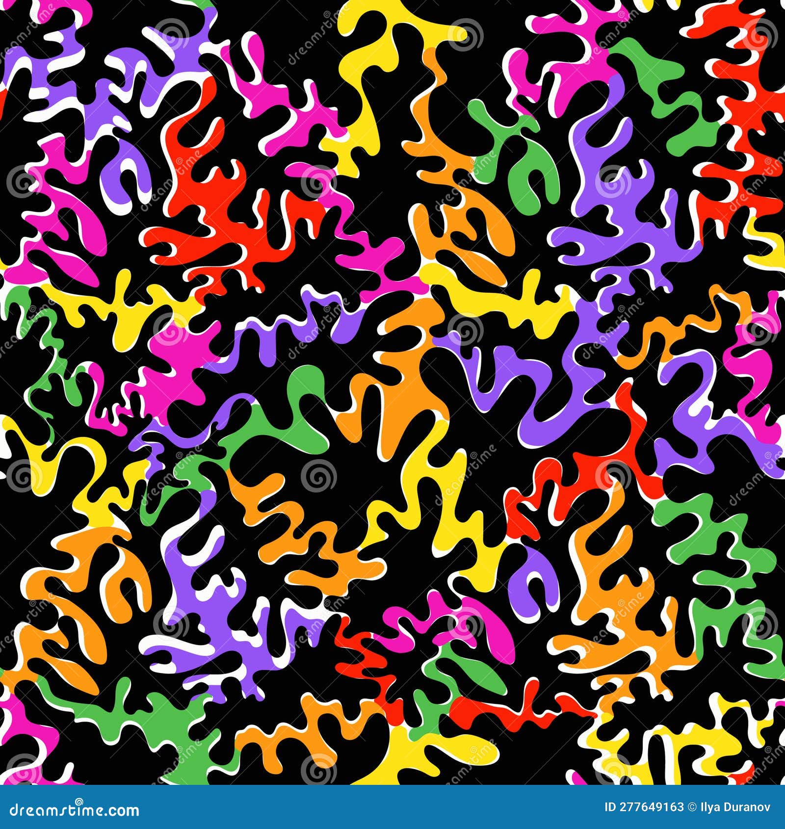 Colorful Blots Seamless Pattern. Multi-colored Spots Abstract Vector ...