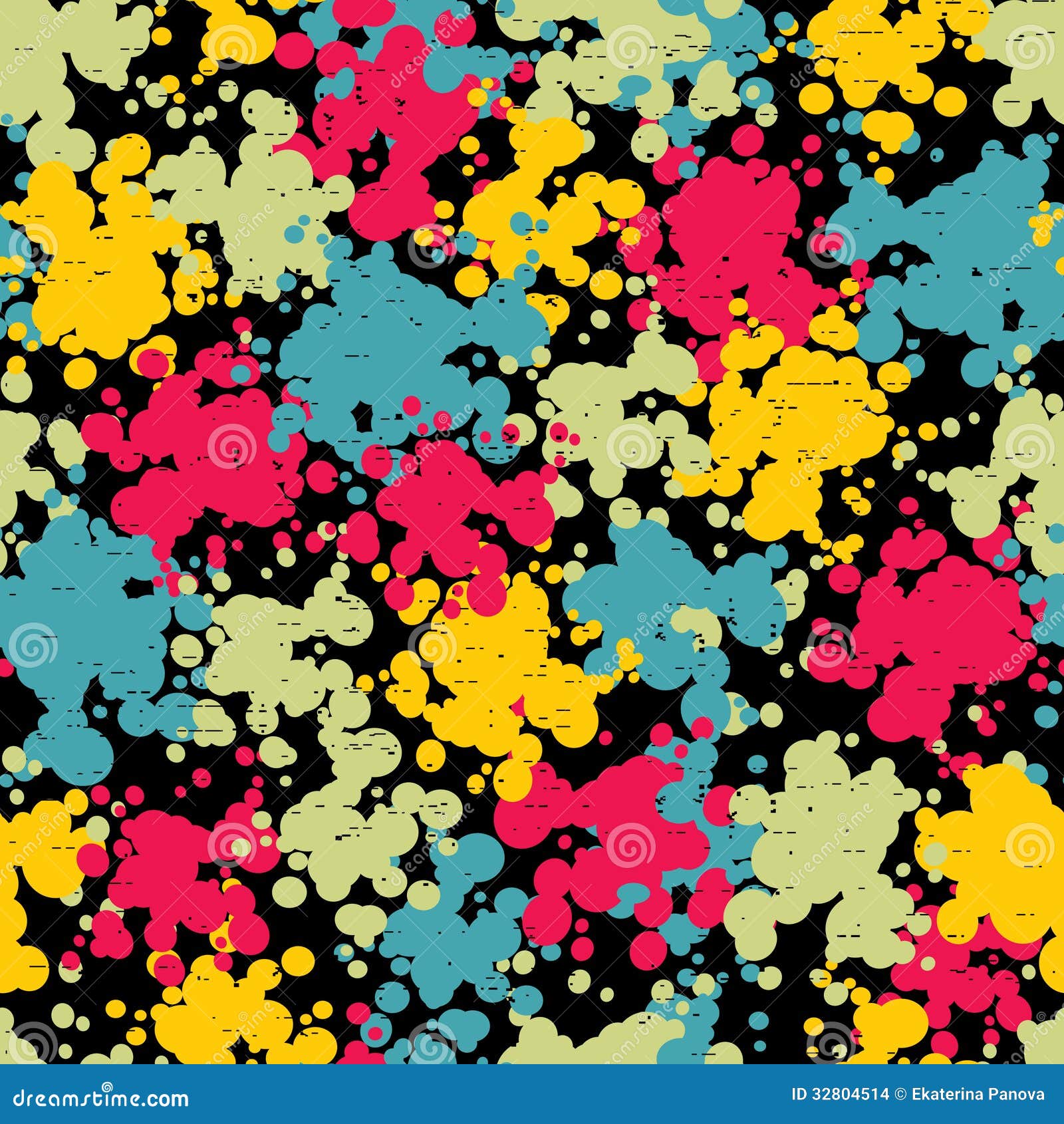 Colorful Blots Seamless Pattern. Stock Vector - Illustration of blot ...