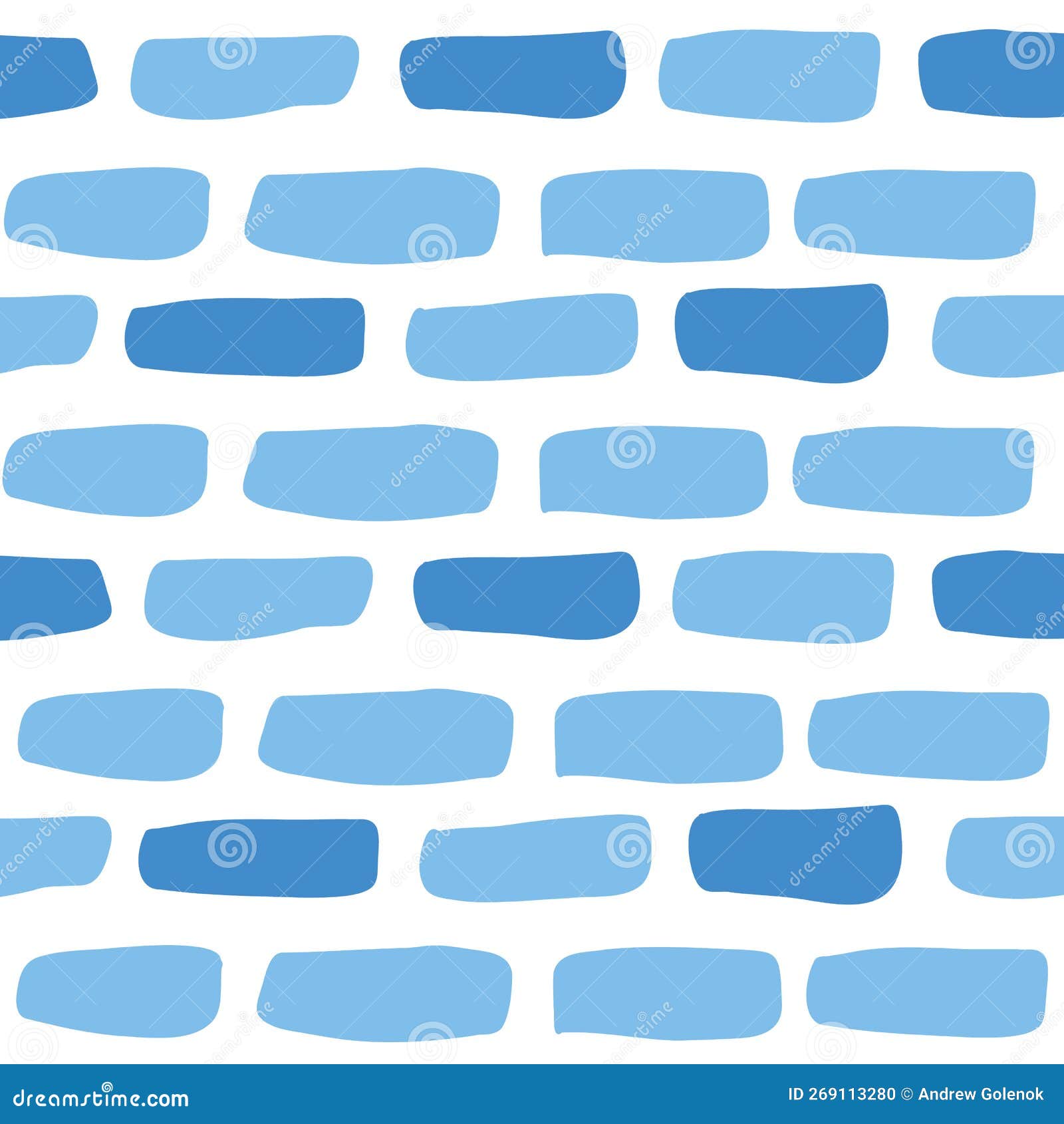 Colorful Blue Brick Seamless Pattern Vector Stock Vector - Illustration ...