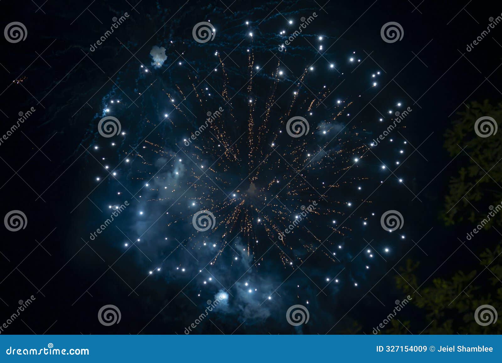 Colorful Blue Firework. stock image. Image of smoke - 327154009