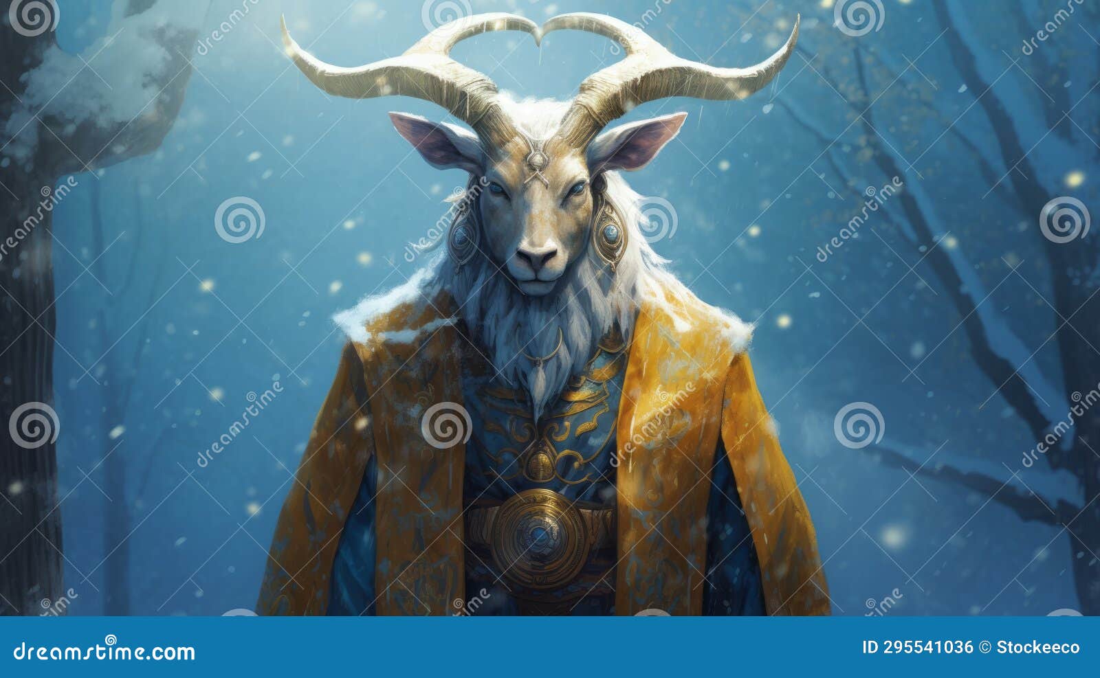 Gold Goat Symbol Vector Illustration | CartoonDealer.com #46997210