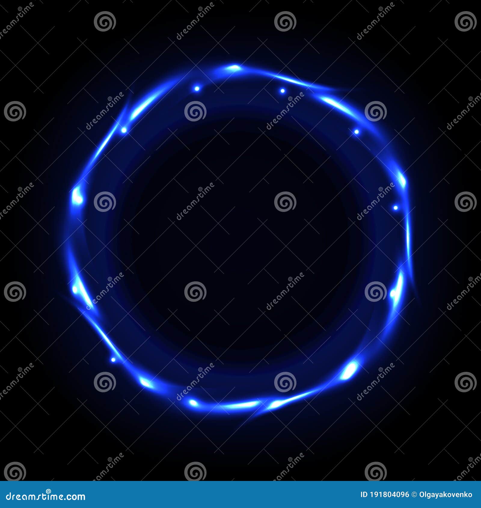 Colorful Blue Neon Frame on a Dark Background Stock Vector ...
