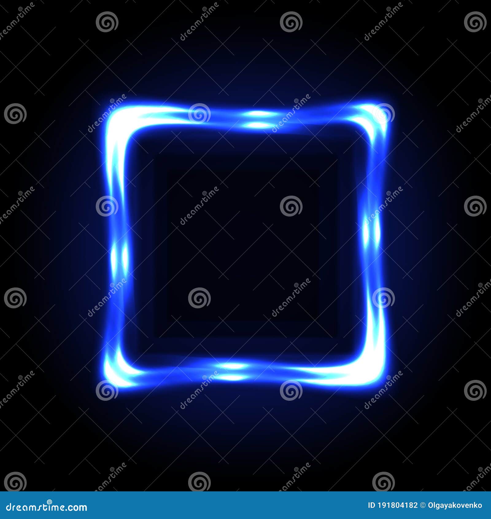 Colorful Blue Neon Frame on a Dark Background Stock Vector ...