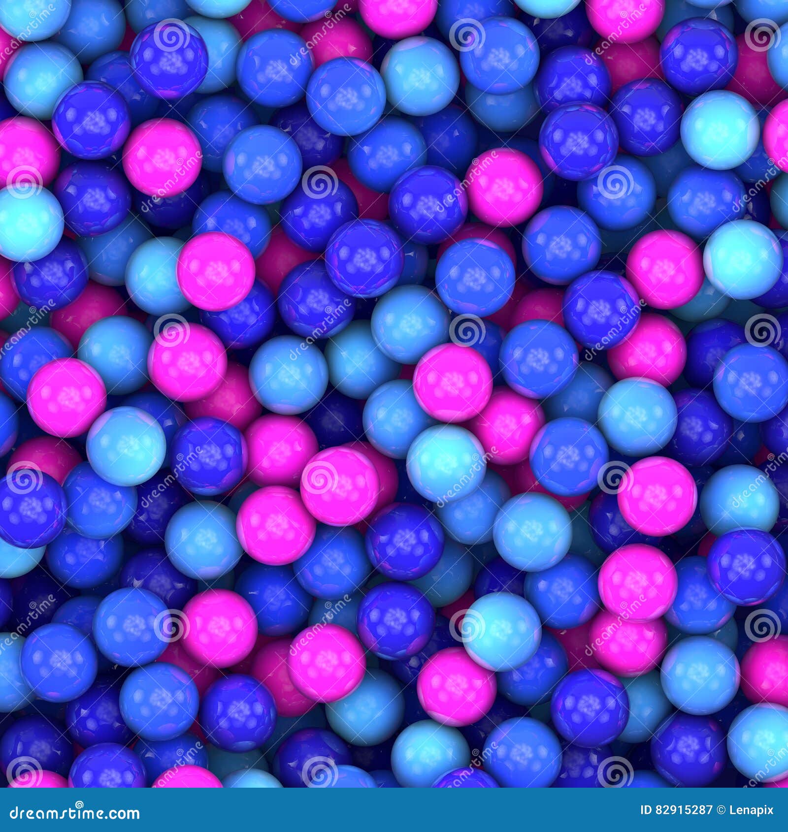 Colorful Blue and Pink Glossy Balls Stock Illustration - Illustration ...