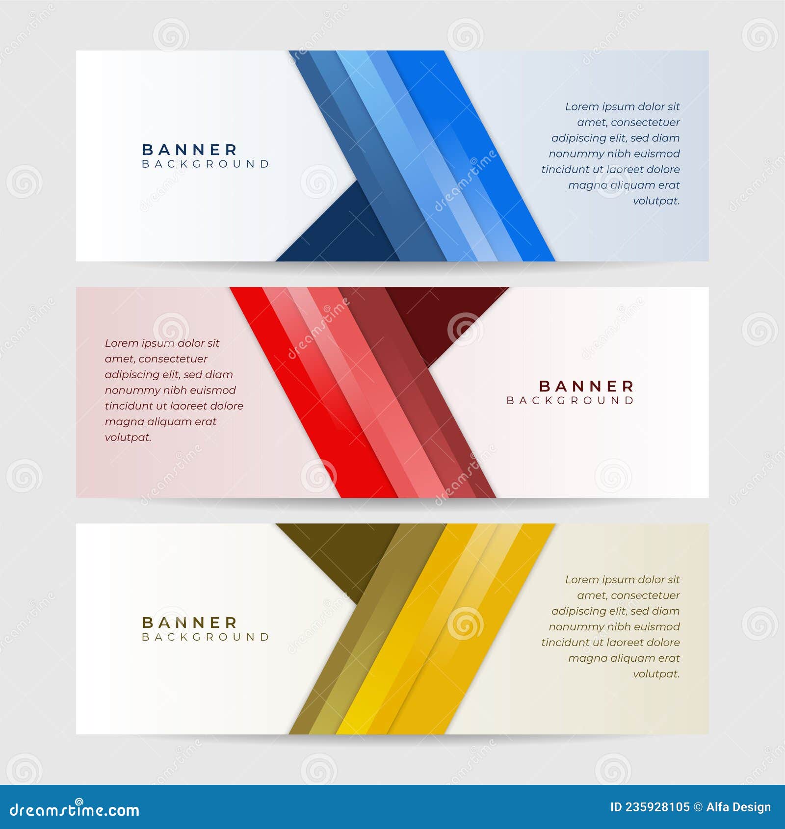 Colorful Blue Red Yellow Web Banner Background. Vector Abstract Graphic ...