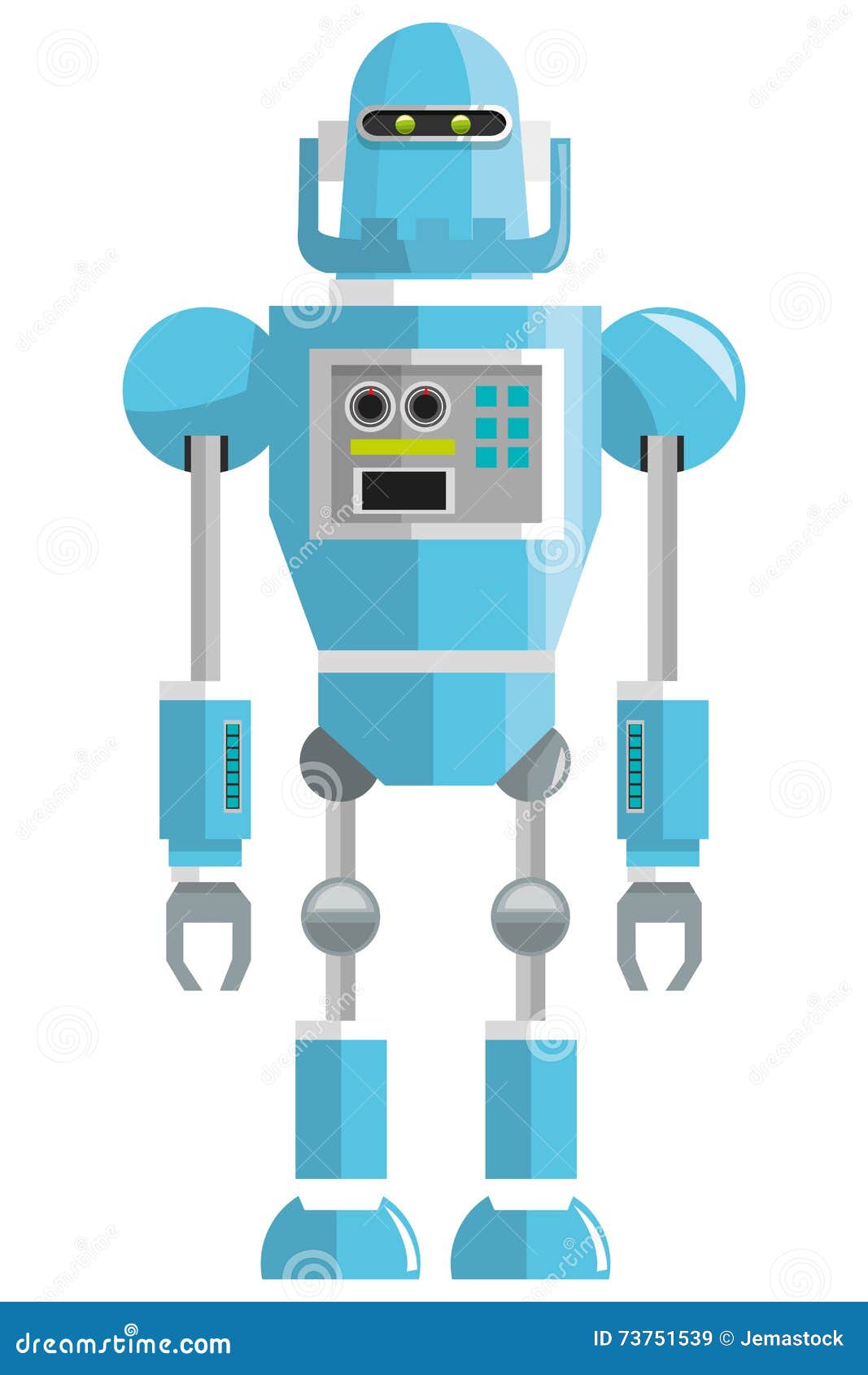 Colorful blue robot icon stock illustration. Illustration of robot ...