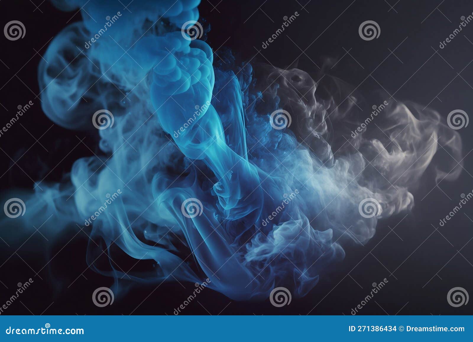 Colorful Blue Smoke on Dark Background Stock Illustration ...