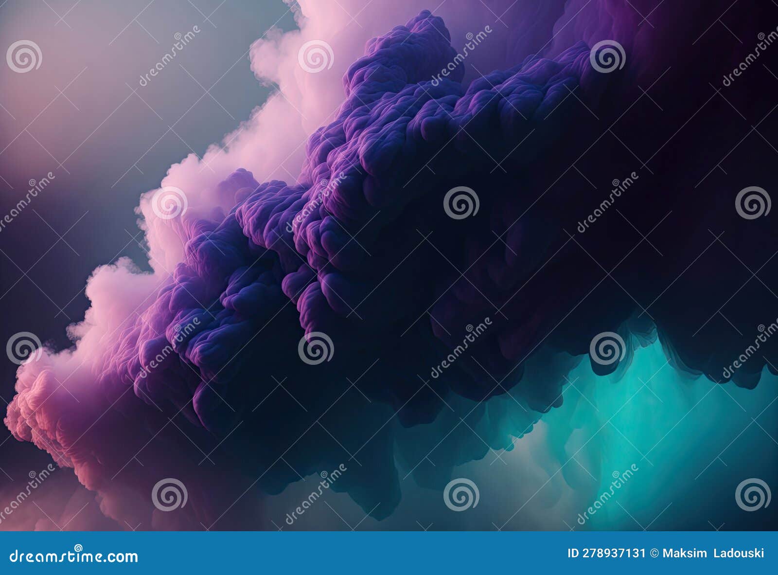 Colorful Blue Smoke. Generative AI Stock Illustration - Illustration of ...