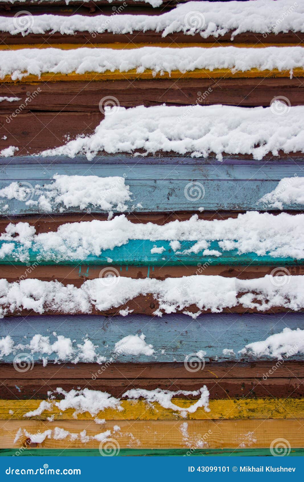 Colorful Board Covered with Snow. Stock Image - Image of covered, board ...