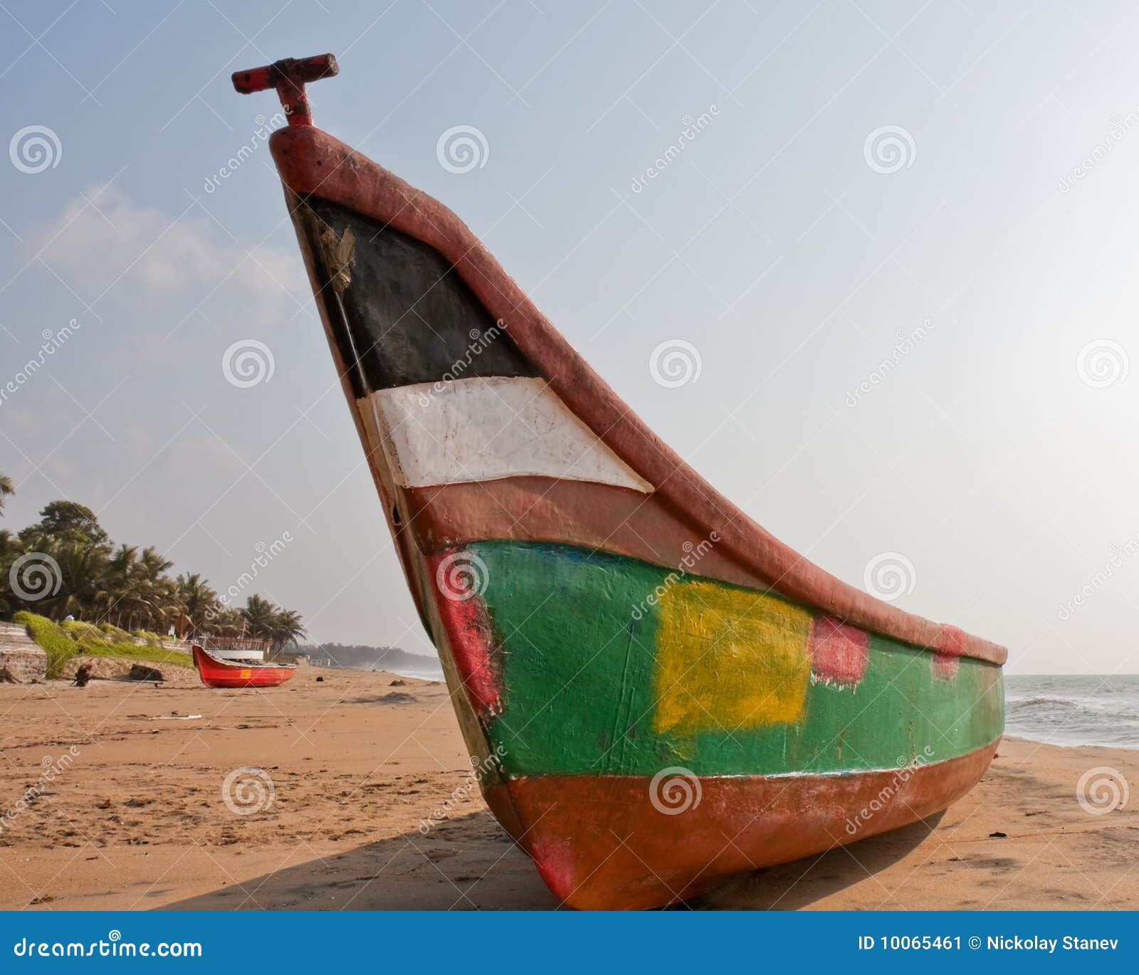 Colorful Boat on the Beach stock image. Image of colorful - 10065461
