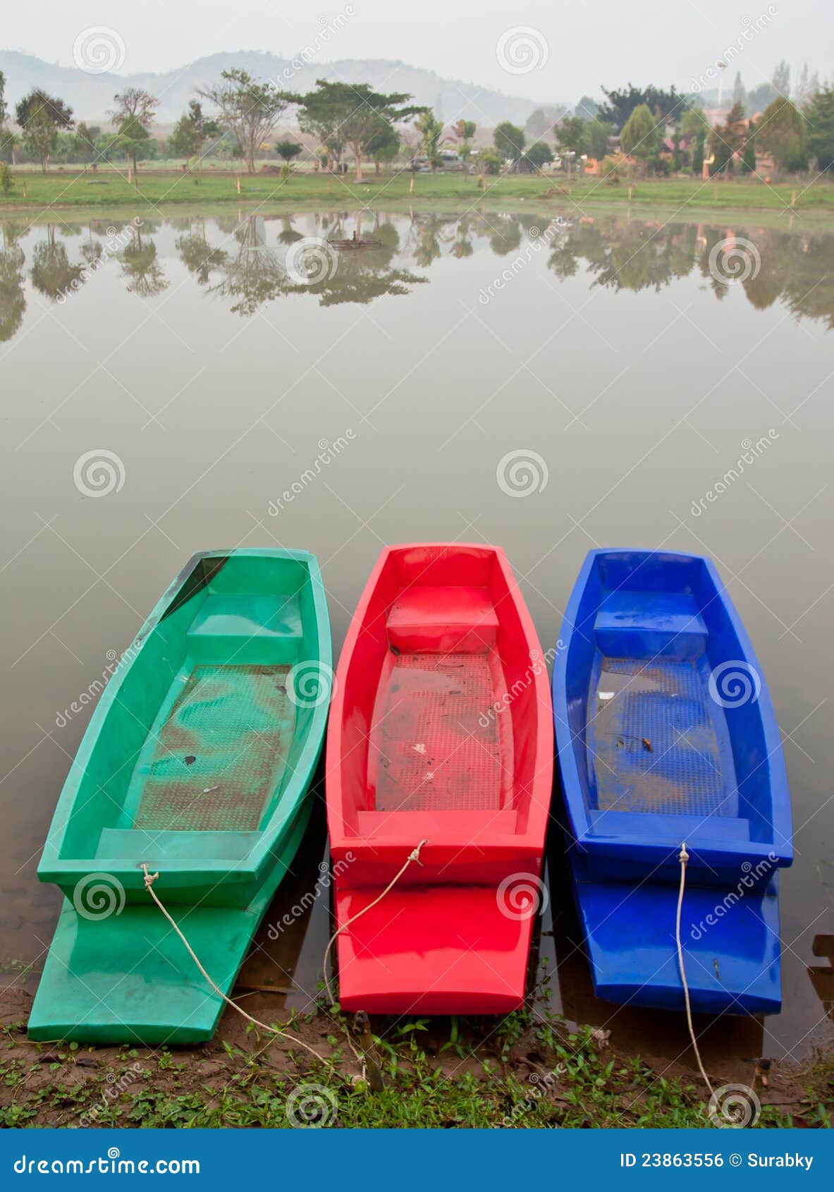 Colorful boat in lake stock photo. Image of color, water - 23863556
