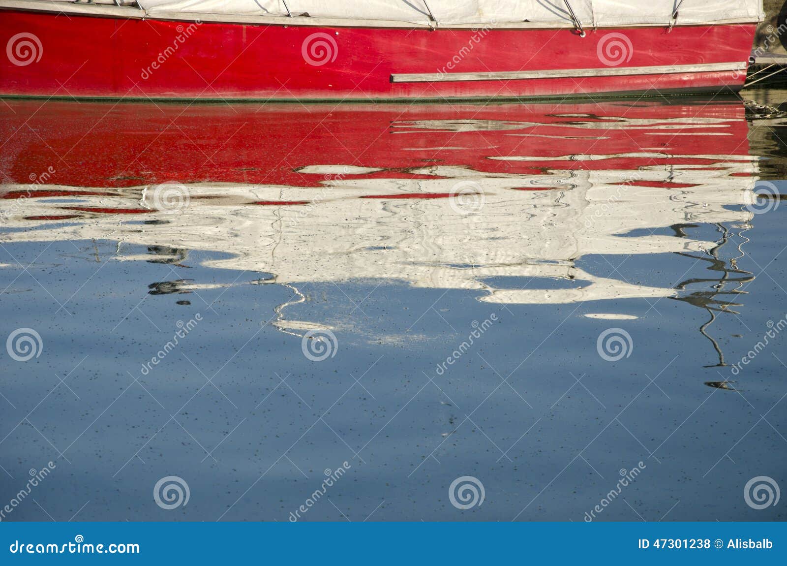 Colorful Boat Reflections on Sea Water Stock Photo - Image of boat ...