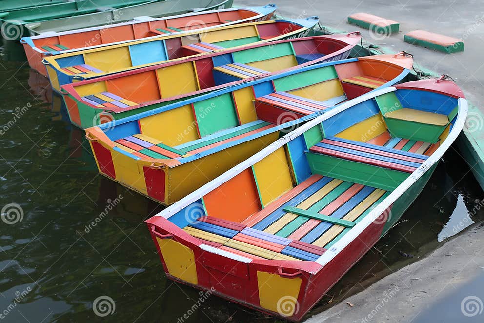 Colorful boats stock photo. Image of bank, transport - 19932618