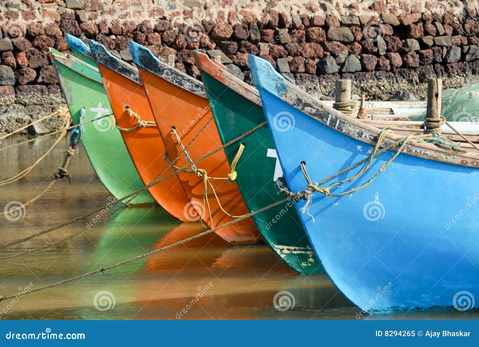 Colorful boats stock image. Image of color, peaceful, lake - 8294265