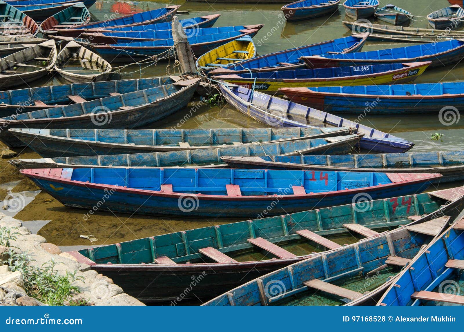Colorful boats stock photo. Image of green, outdoors - 97168528