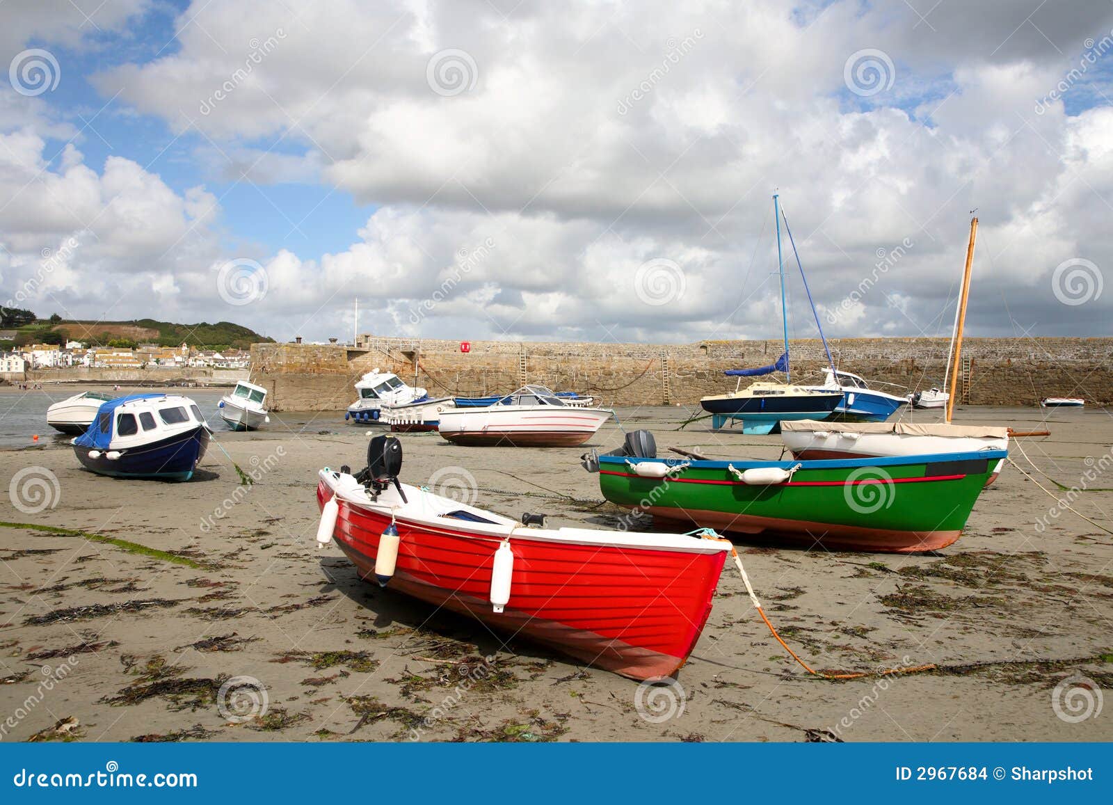 Colorful Boats in the Harbor. Stock Photo - Image of mount, michaels ...
