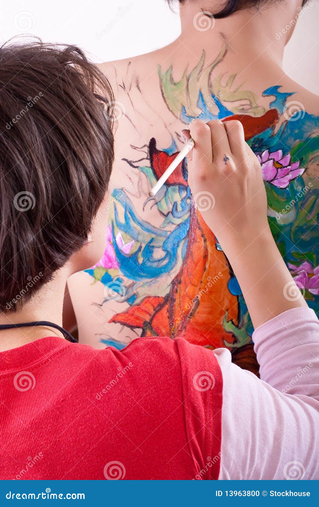 Colorful body-painting stock photo. Image of skin, canvas - 13963800