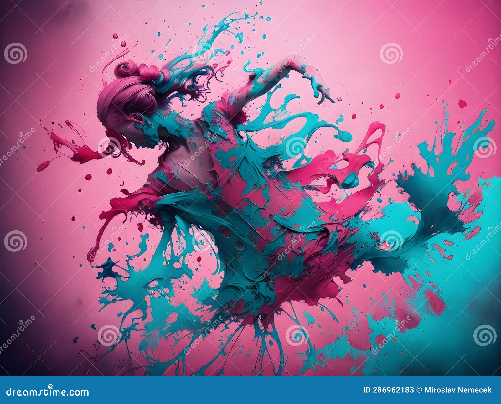 Colorful Body Splash, Generative AI Illustration Royalty-Free Stock ...