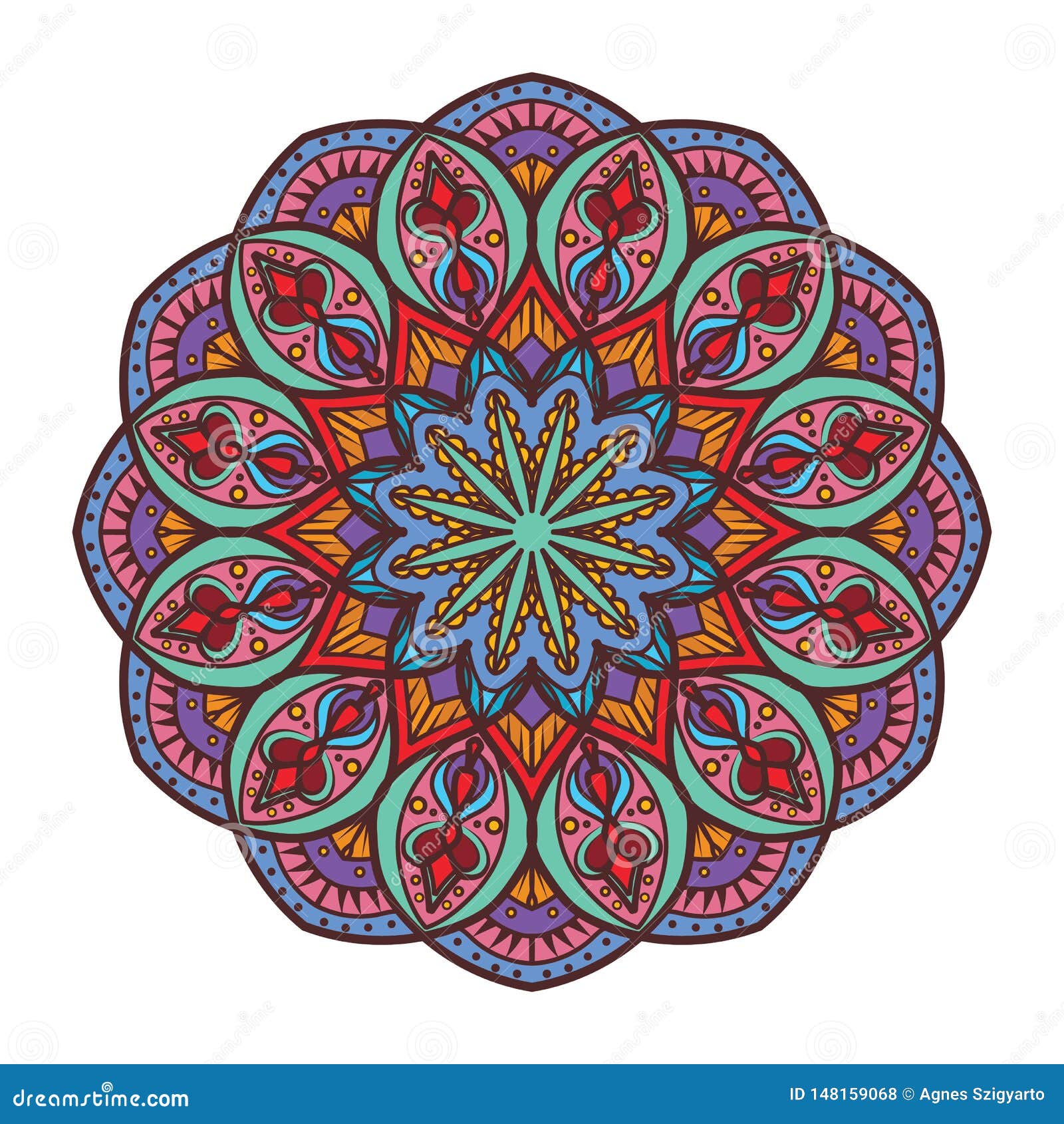 Colorful Boho Mandala Deisgn Stock Vector - Illustration of decoration ...