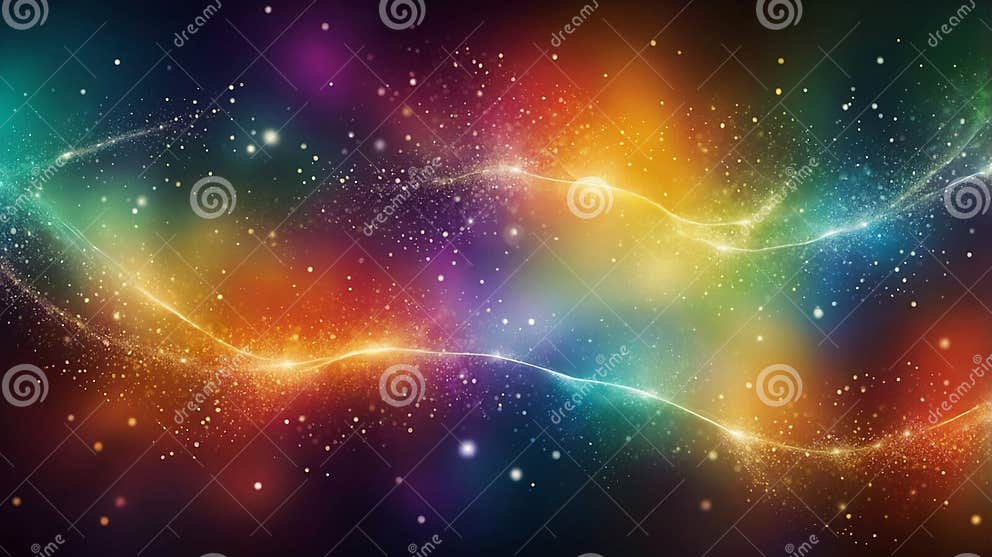 Colorful Bokeh and Abstract Light Patterns Creating a Vibrant Spectrum Burst in Dynamic Display ...