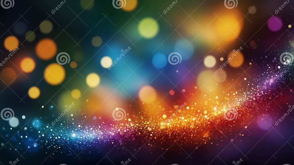 Colorful Bokeh and Abstract Light Patterns Creating a Vibrant Spectrum Burst in Dynamic Display ...