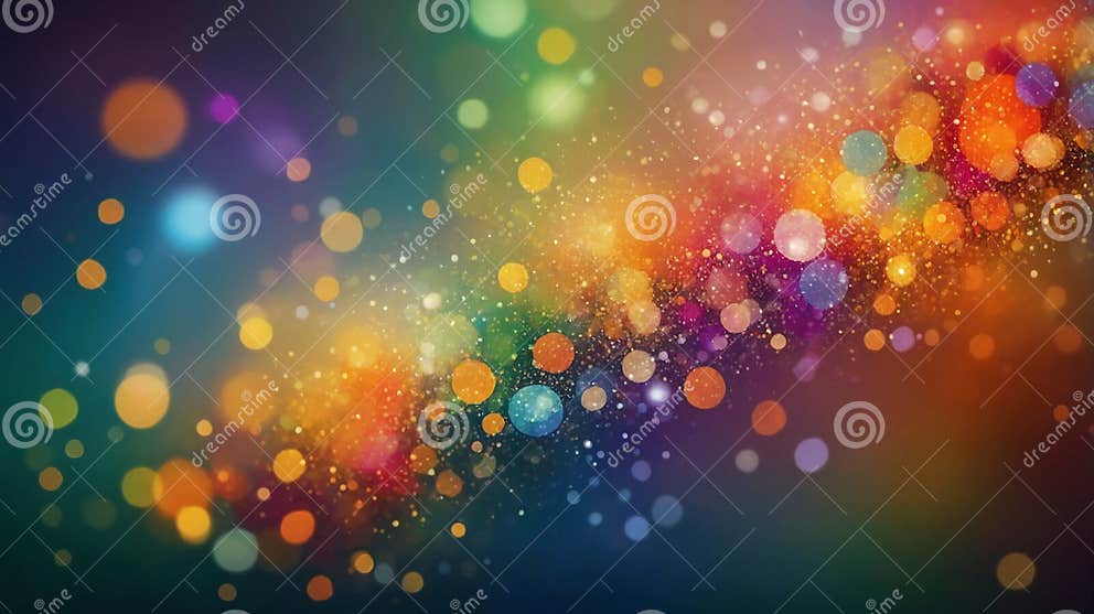 Colorful Bokeh and Abstract Light Patterns Creating a Vibrant Spectrum Burst in Dynamic Display ...