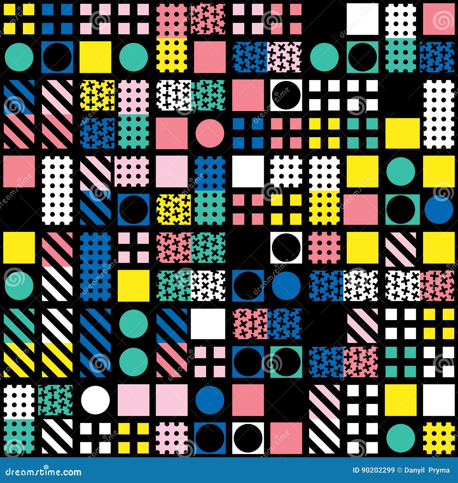 Colorful Bold Bright Seamless Pattern Stock Illustration - Illustration ...