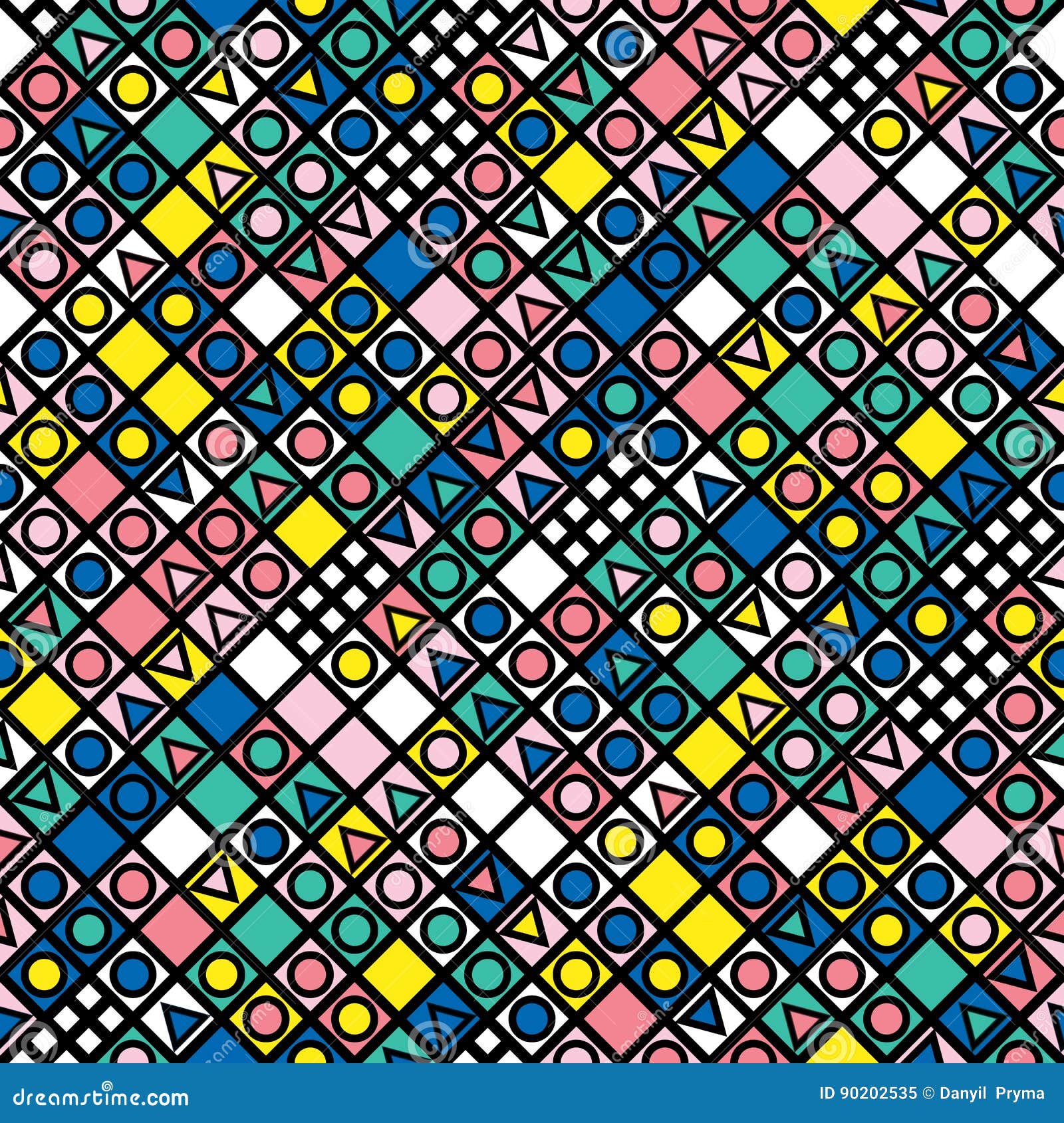 Colorful Bold Bright Seamless Pattern Stock Illustration - Illustration ...