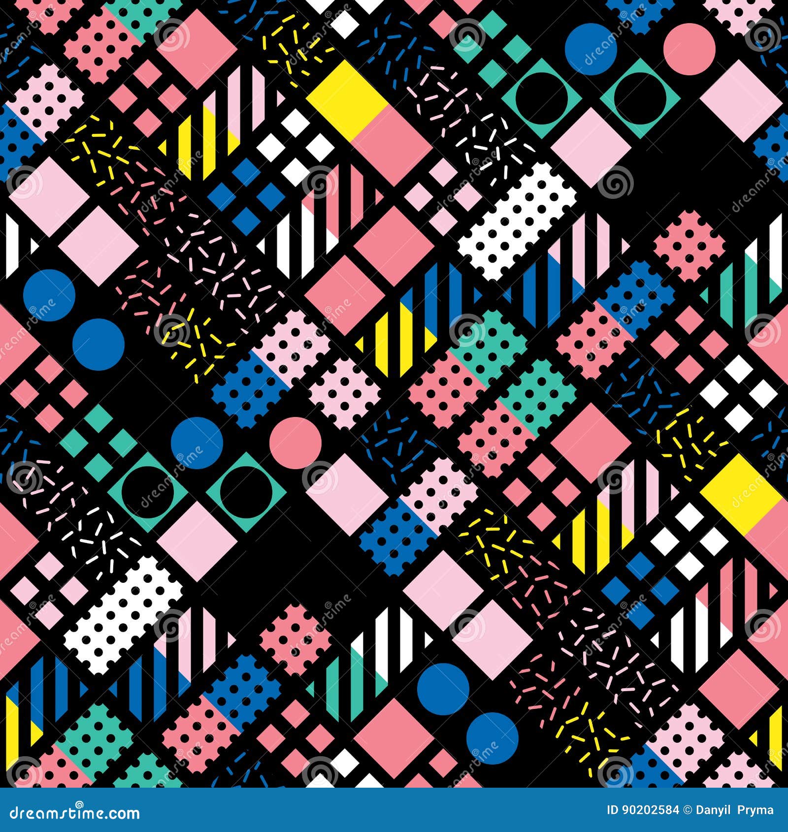 Colorful Bold Bright Seamless Pattern Stock Illustration - Illustration ...