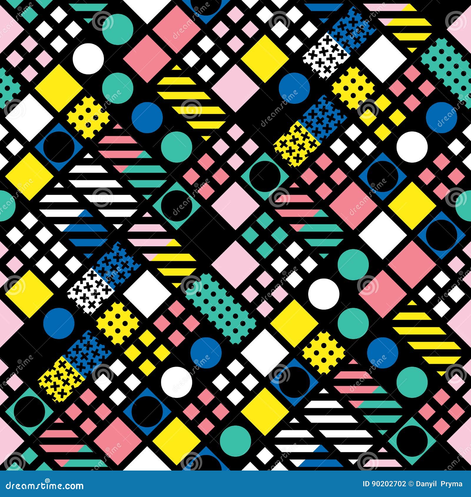 Colorful Bold Bright Seamless Pattern Stock Illustration - Illustration ...