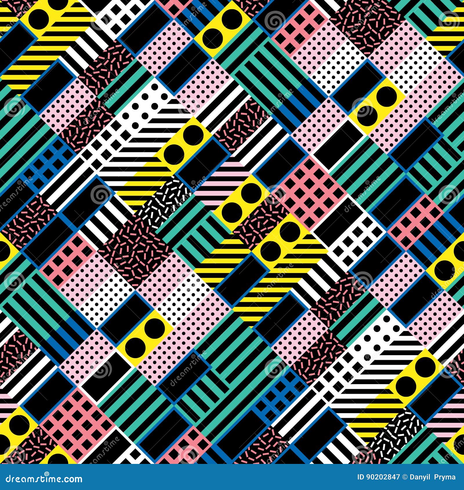 Colorful Bold Bright Seamless Pattern Stock Illustration - Illustration ...