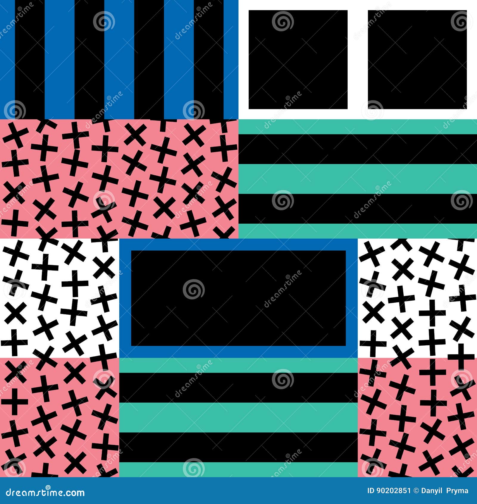 Colorful Bold Bright Seamless Pattern Stock Illustration - Illustration ...