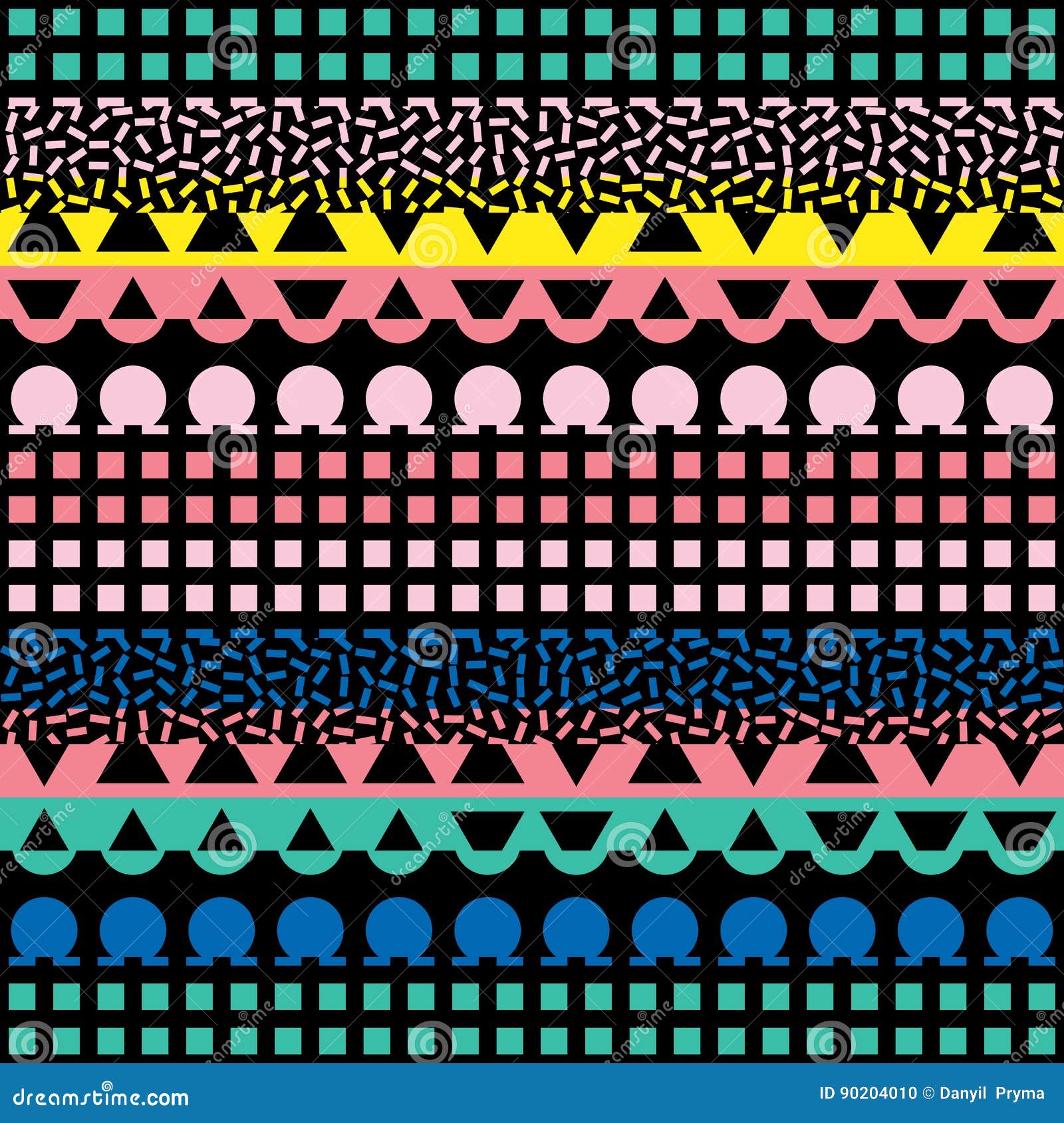 Colorful Bold Bright Seamless Pattern Stock Illustration - Illustration ...
