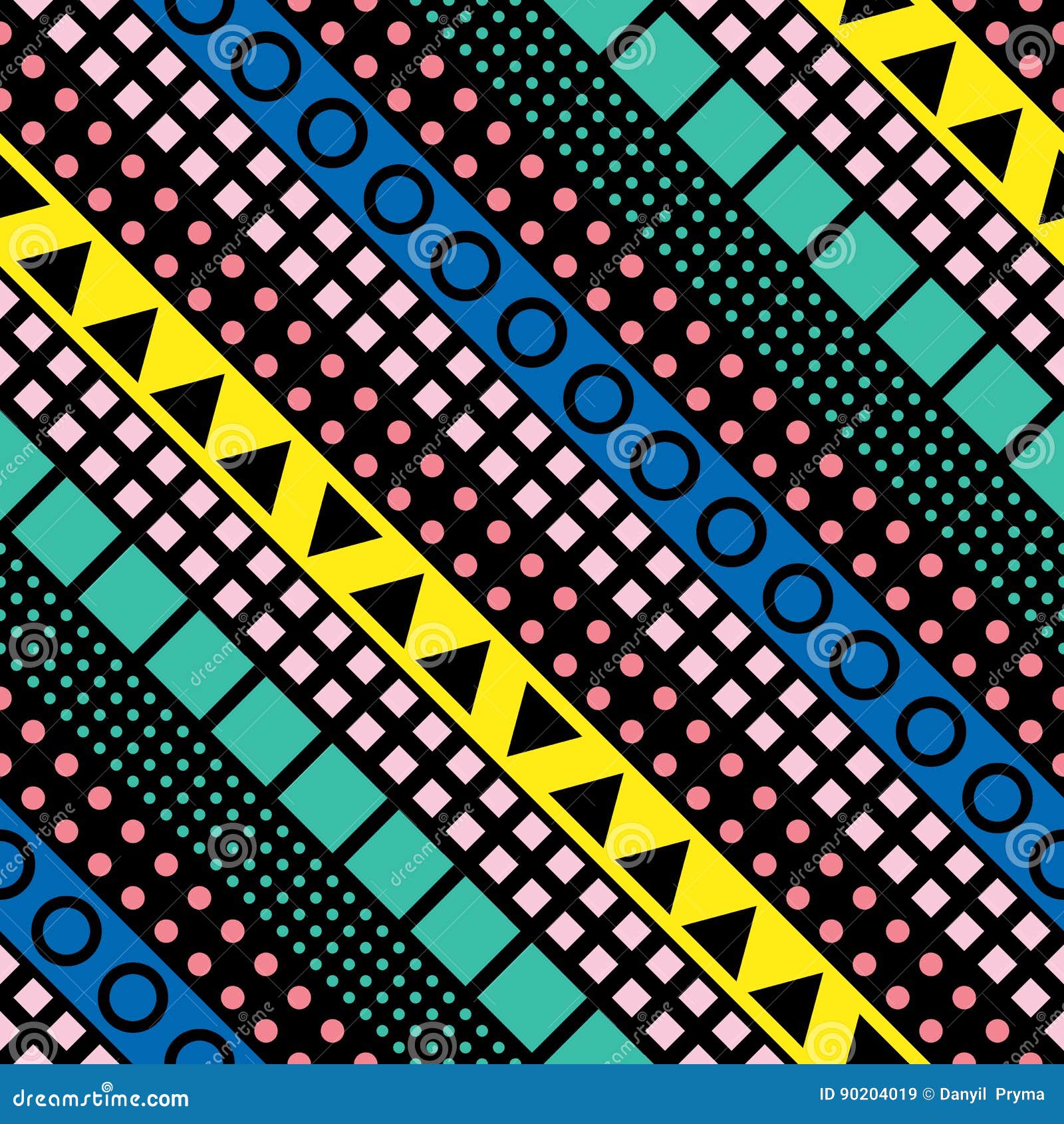 Colorful Bold Bright Seamless Pattern Stock Illustration - Illustration ...