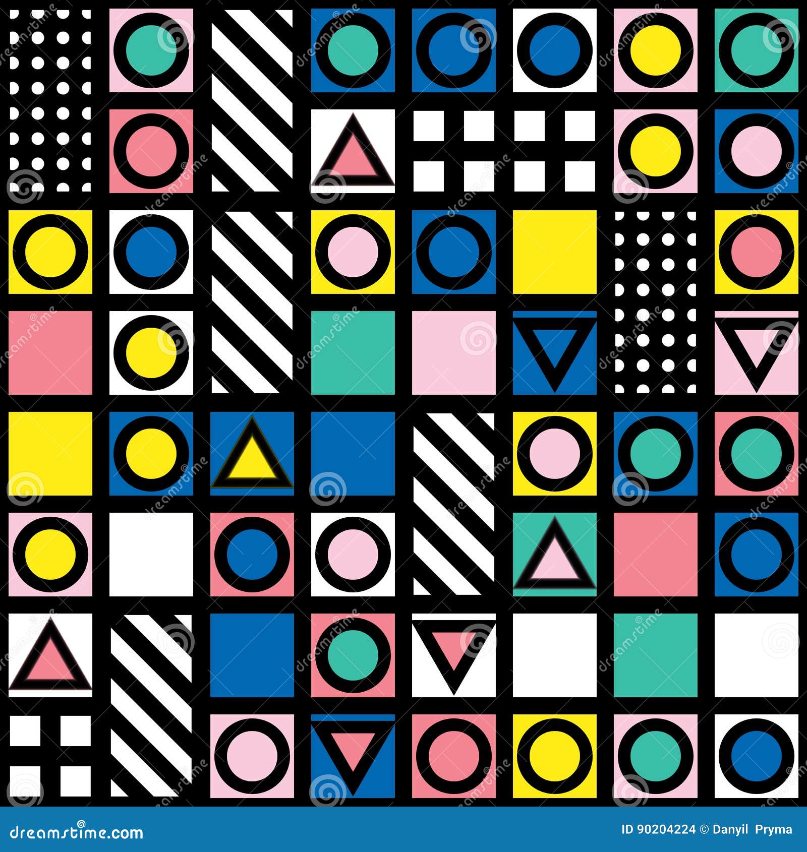 Colorful Bold Bright Seamless Pattern Stock Illustration - Illustration ...