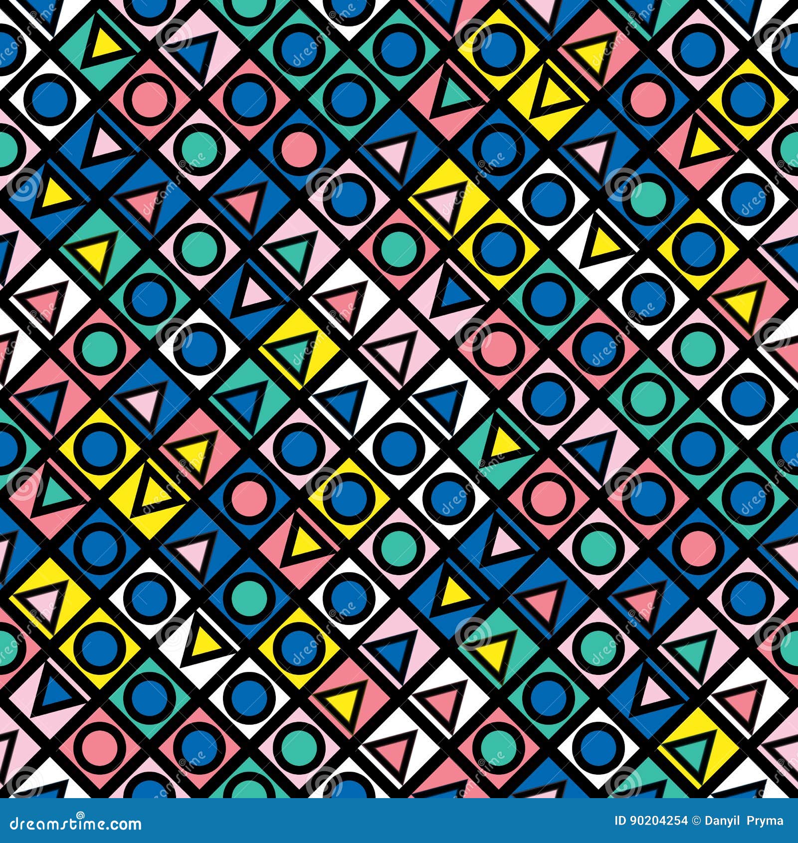 Colorful Bold Bright Seamless Pattern Stock Illustration - Illustration ...