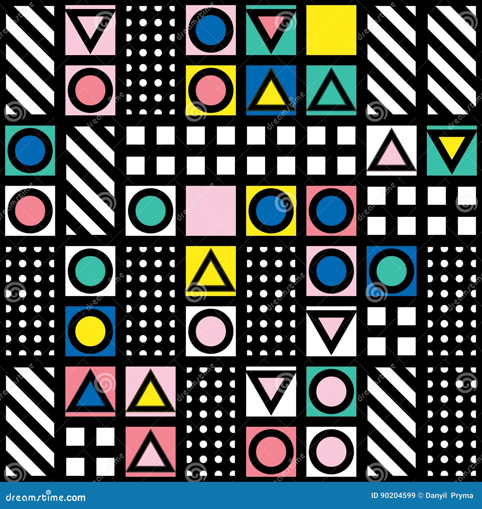 Colorful Bold Bright Seamless Pattern Stock Illustration - Illustration ...