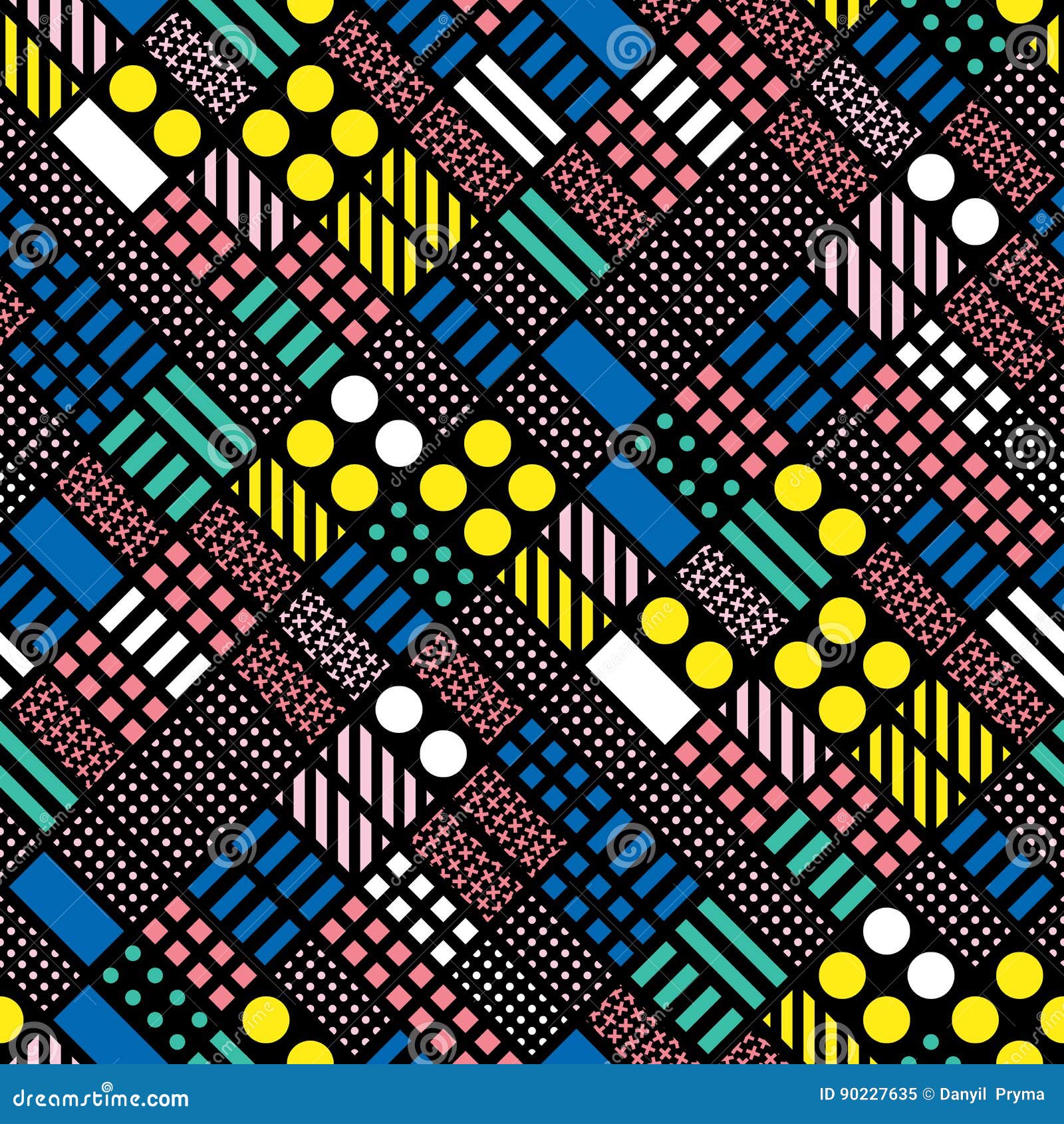 Colorful Bold Bright Seamless Pattern Stock Illustration - Illustration ...