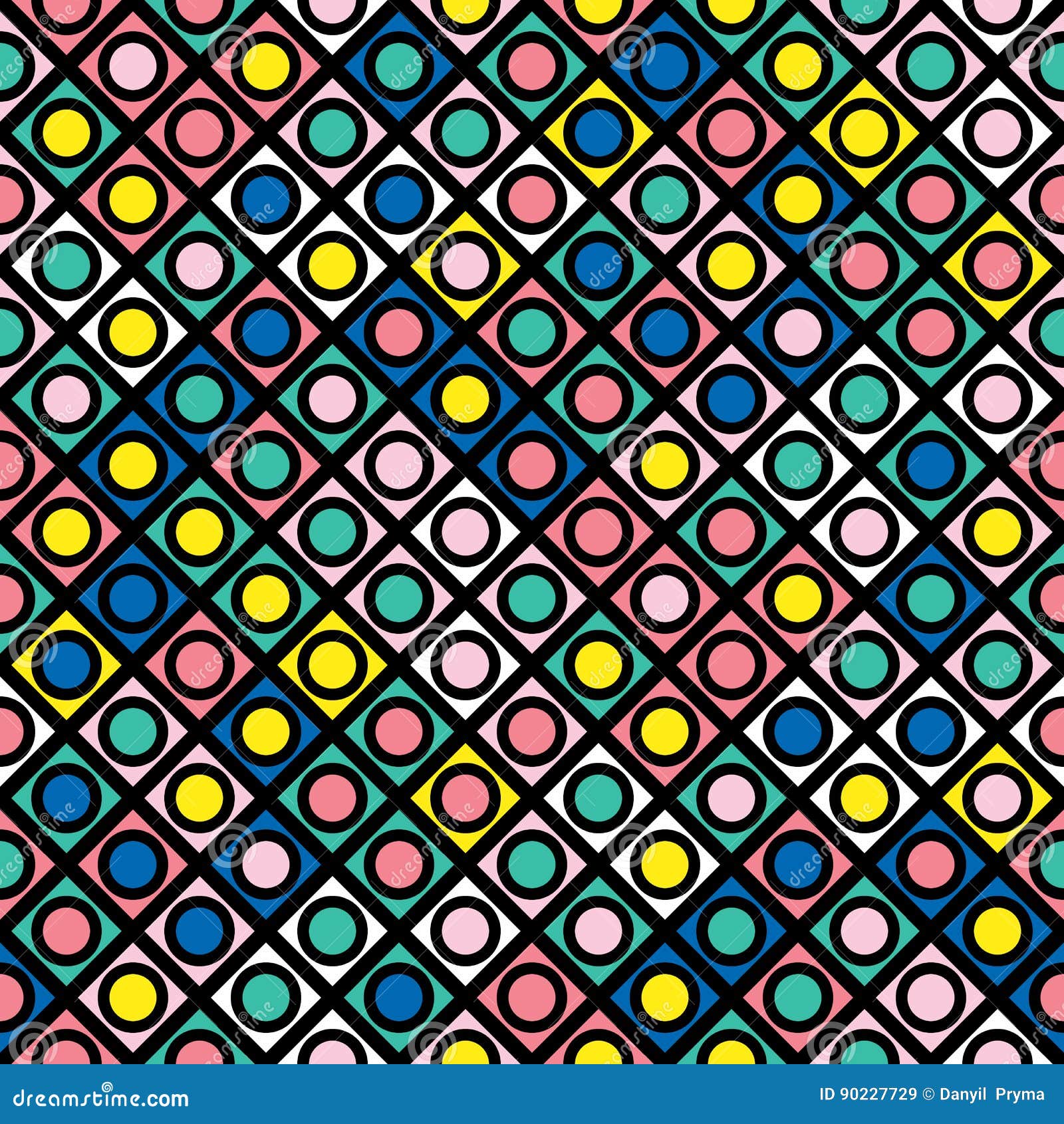 Colorful Bold Bright Seamless Pattern Stock Illustration - Illustration ...