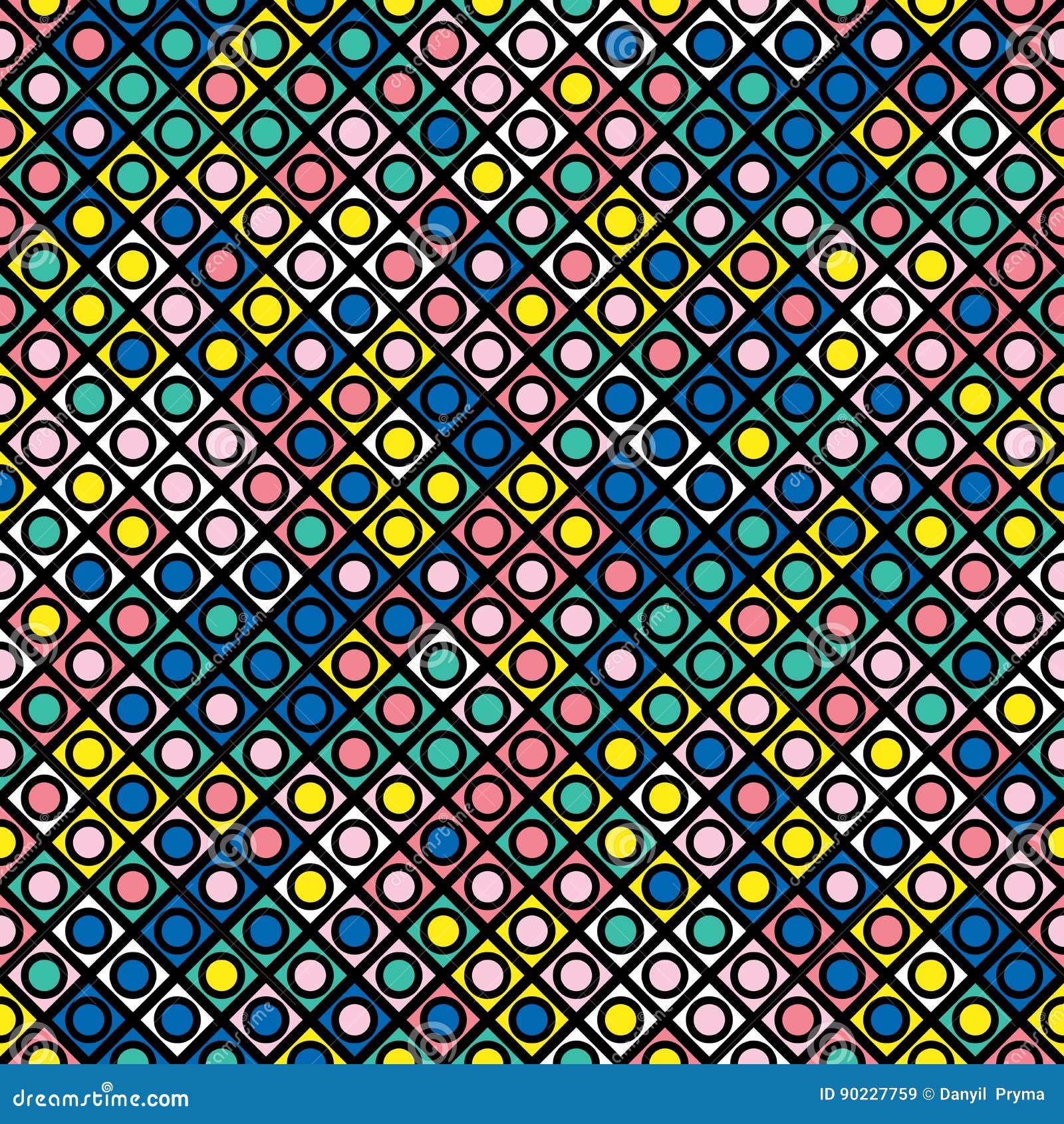 Colorful Bold Bright Seamless Pattern Stock Illustration - Illustration ...