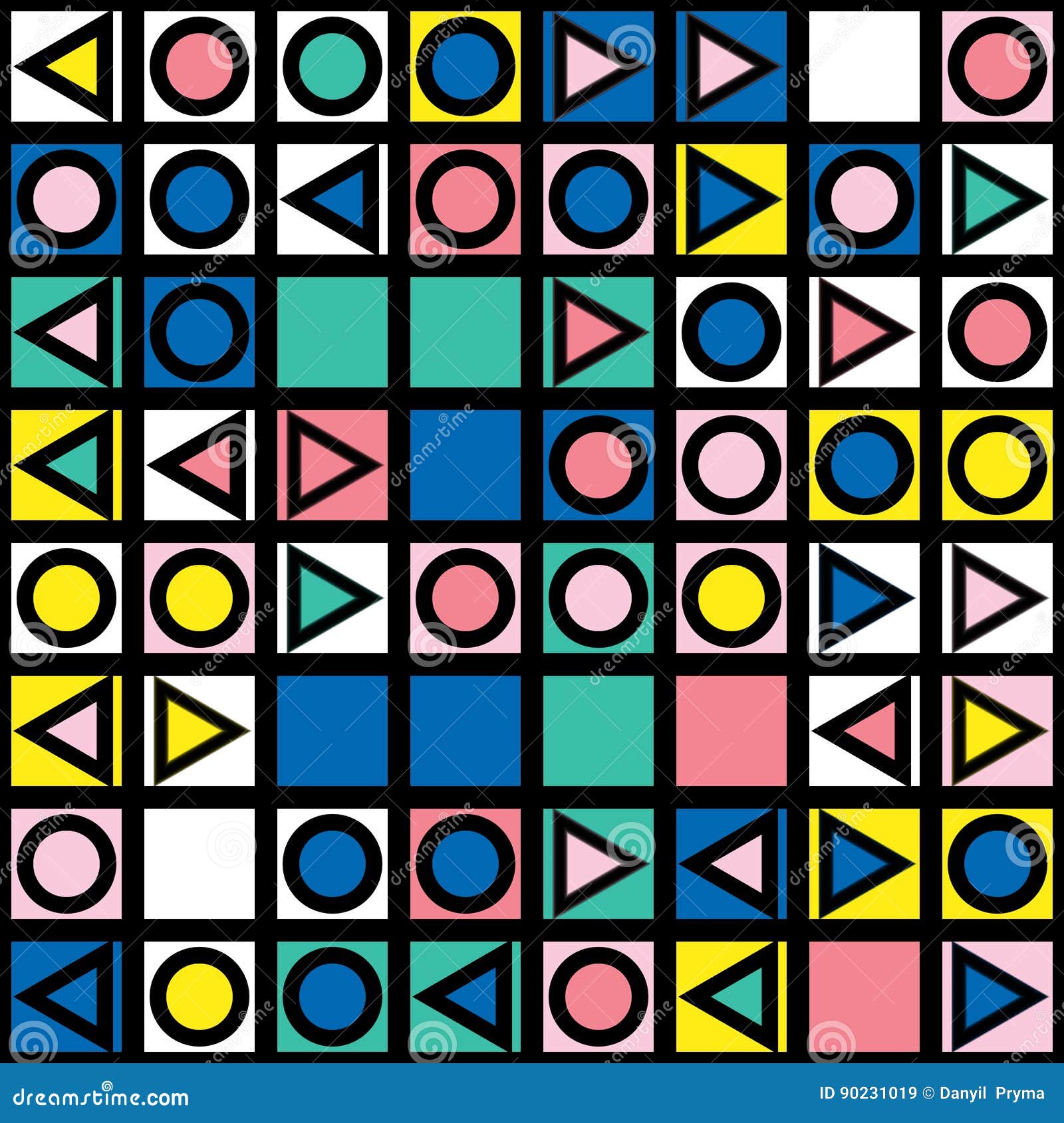 Colorful Bold Bright Seamless Pattern Stock Illustration - Illustration ...